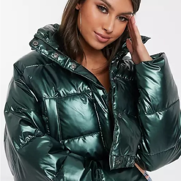 ASOS | Jackets & Coats | Please Read Description Green Puffer Metallic ...